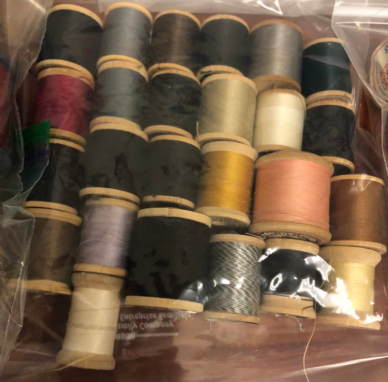 Wooden Vintage Sewing Thread Spools - Etsy