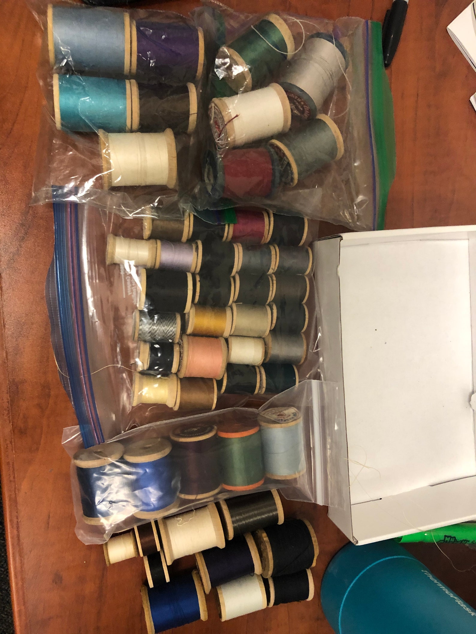 Wooden Vintage Sewing Thread Spools - Etsy