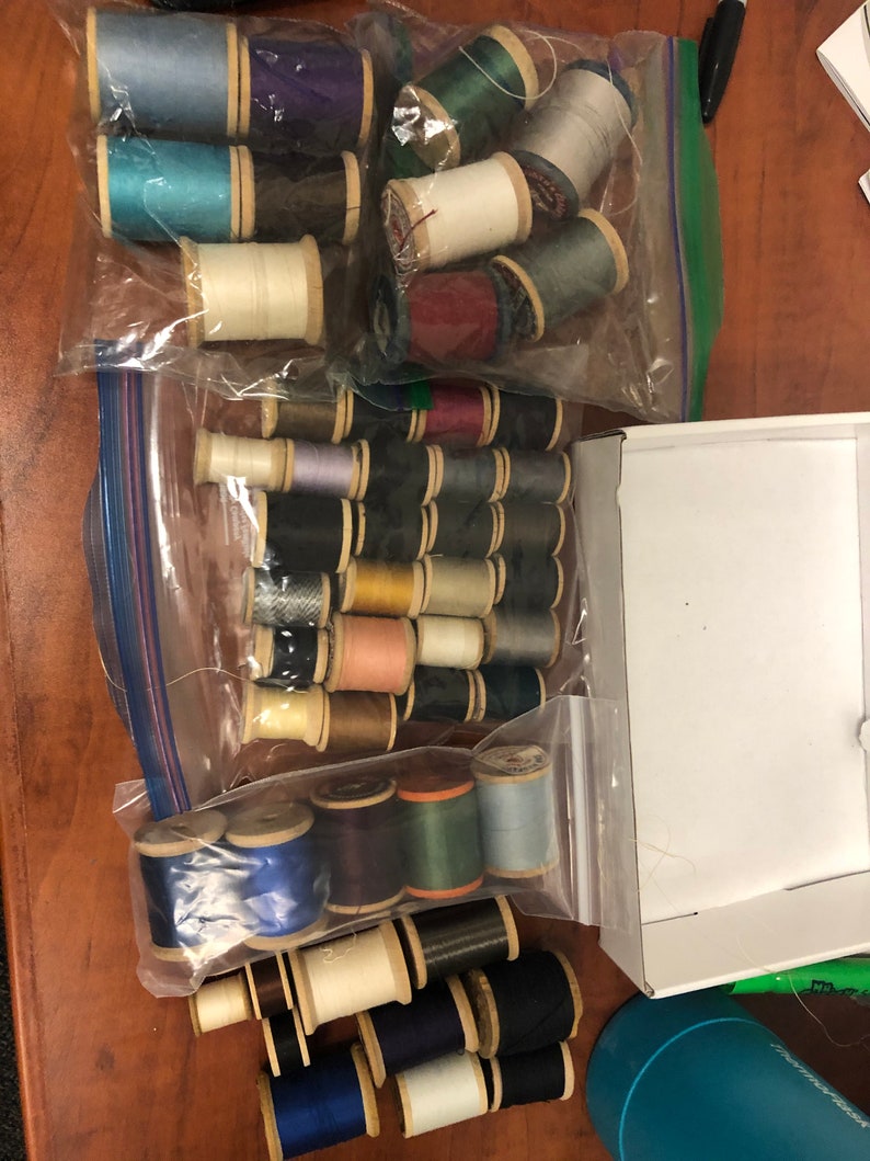 Wooden Vintage Sewing Thread Spools - Etsy