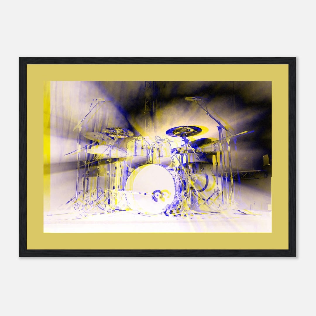 Feel the Beat: Pop Art Drums Mounted Framed Poster - Vibrant Wall Art ...
