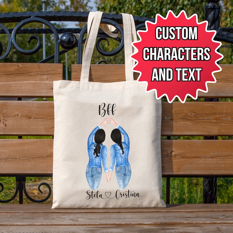 Custom Birthday Gift for BFF Bestfriend Unique Tote Bag Customizable ...