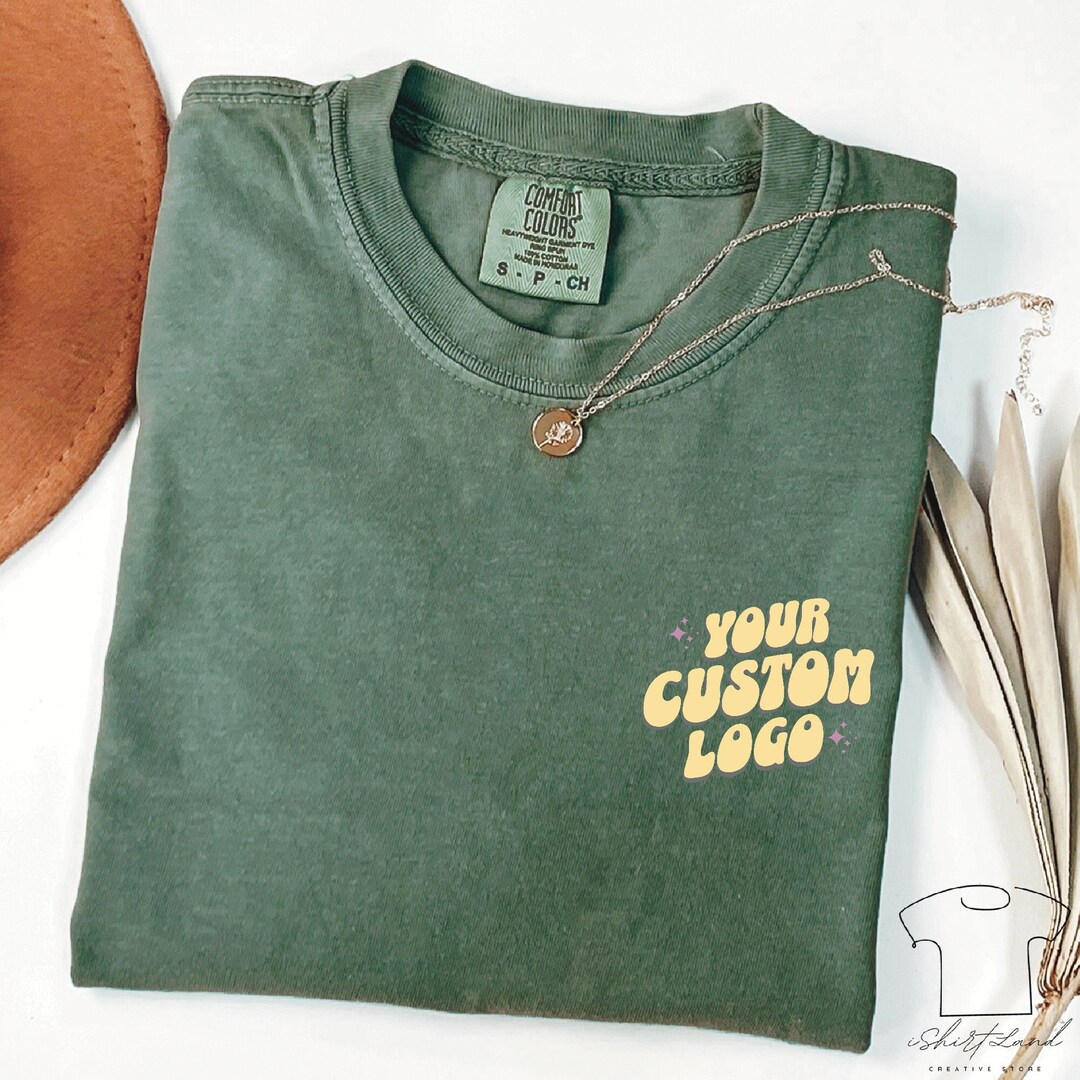 Custom Comfort Colors Logo Design Shirt, Company Logo Merch, Team Shirt ...