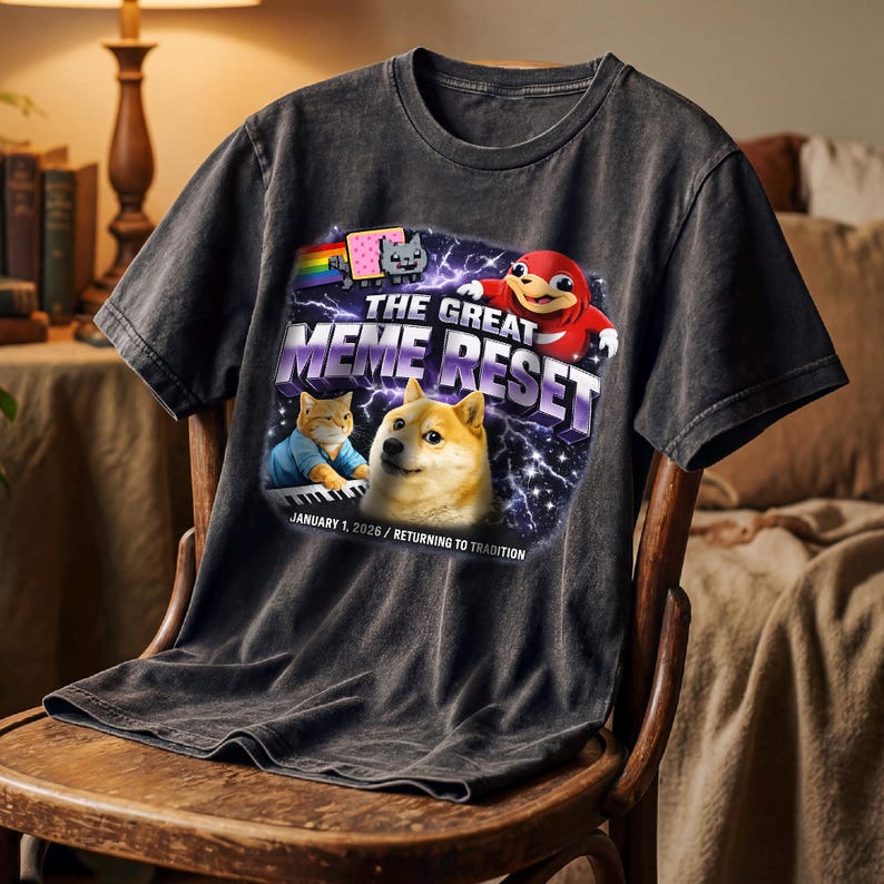 Funny Meme Reset 2026 Shirt, Internet Meme Tee, Vintage Washed Graphic ...