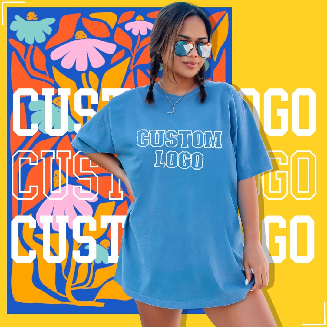 Custom Comfort Colors Logo Design Shirt, Company Logo Merch, Team Shirt ...