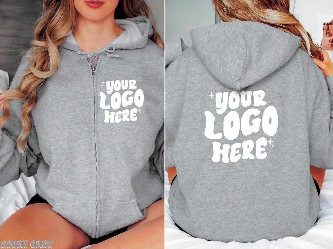 Personalized Zip up Hoodie, Custom Zip up Hoodie, Custom Logo Hoodie ...