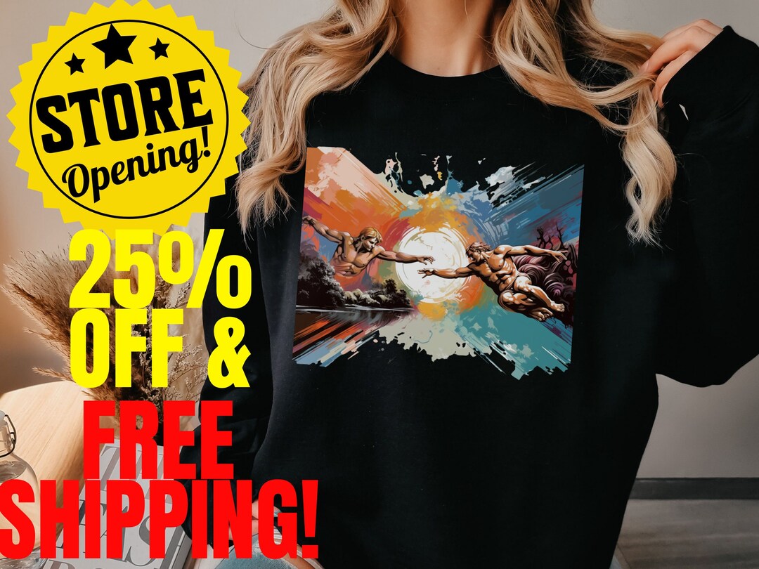 Creation of Adam Sweatshirt the Creation of Adam Shirt Adam - Etsy