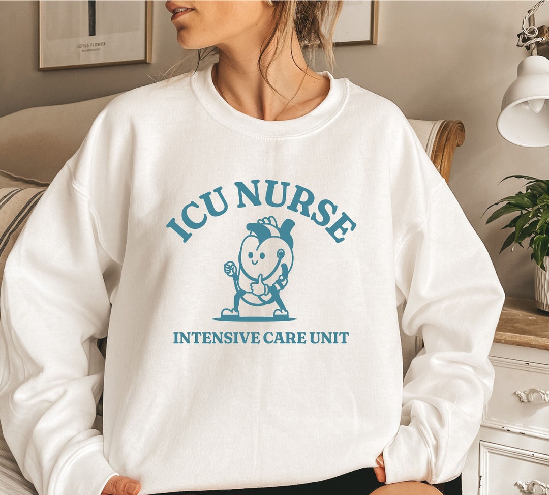 ICU Nurse Sweatshirt Nurse Sweater Retro Shirt CVICU Nurse Crewneck ...