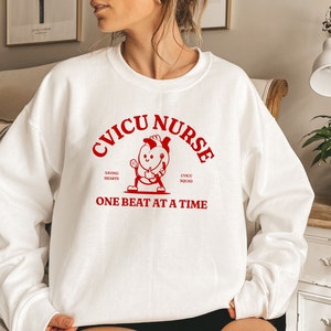 CVICU Nurse Sweatshirt, Nurse Sweater, Retro Shirt, CVICU Nurse ...