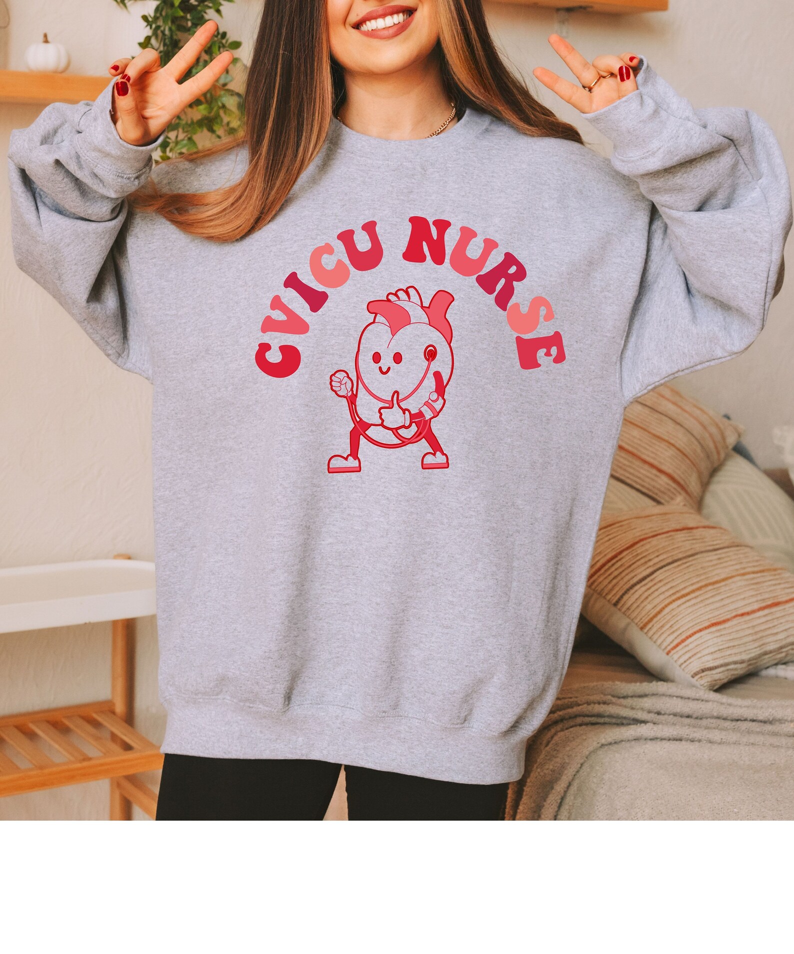 CVICU Nurse Sweatshirt Cardiac Icu Nurse Sweater Retro Nurse Sweatshirt ...