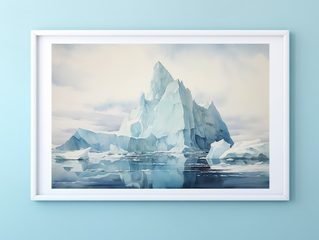Iceberg Picture, Painted Nature, Wall Art, Travel Memory, Scandinavian ...