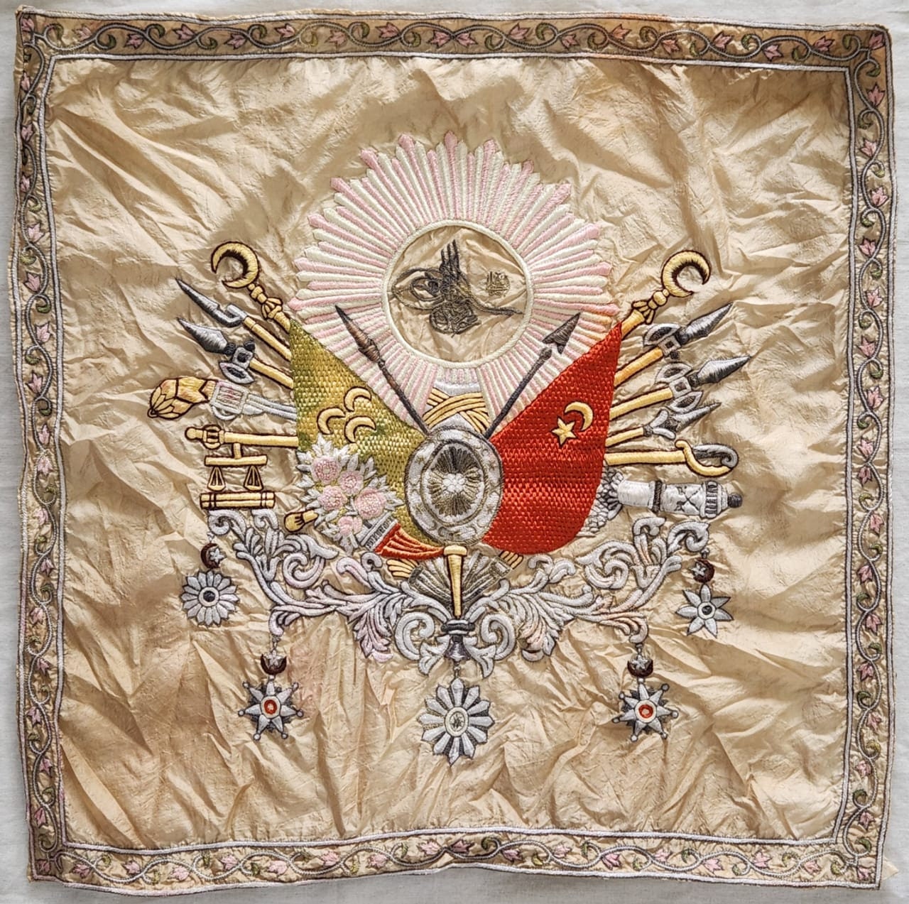 Islamic Handembroidered Ottoman Sultanat E Osmania Coat of Arms Textile ...