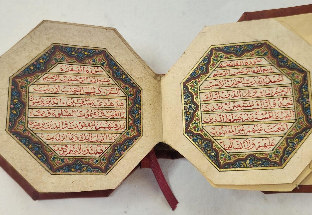 Rare Islamic Mughal HANDWRITTEN Complete Miniature Quran Manuscript in ...