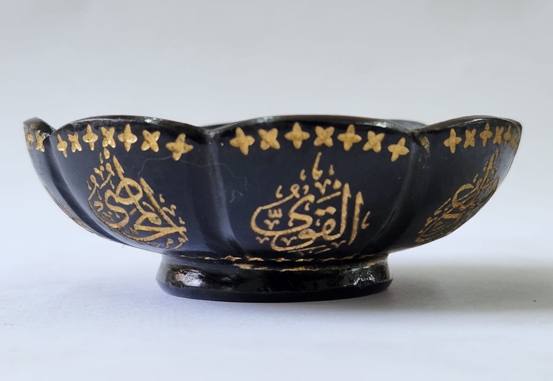Rare Islamic Mughal Handengraved Lapis Lazuli Bowl Inscribed Asma Ul ...