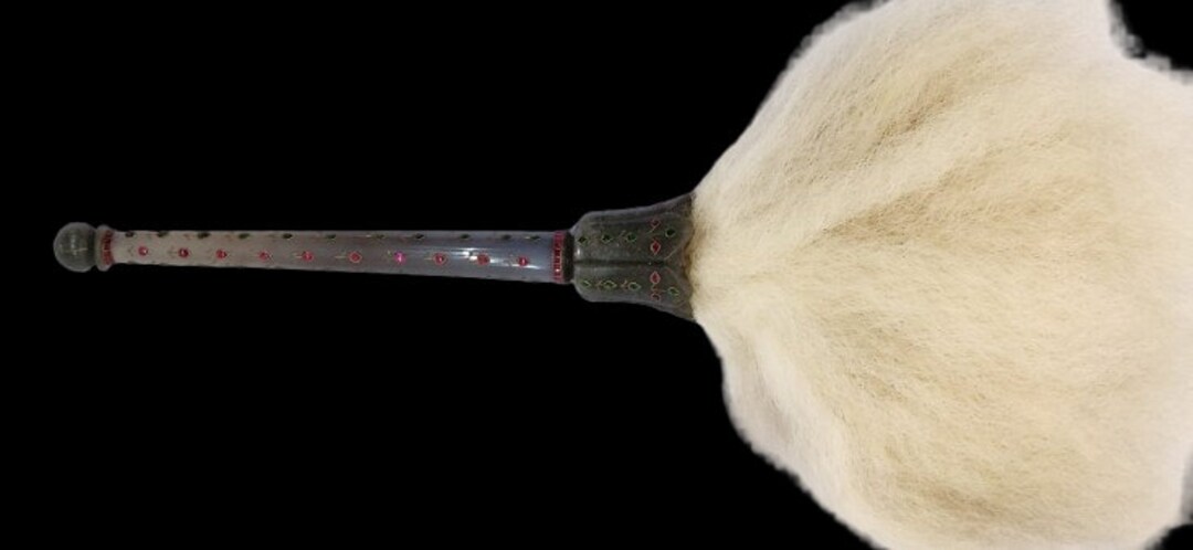 Rare Islamic Mughal Hand Carved Jade Stone Fly Whisk Studded With ...