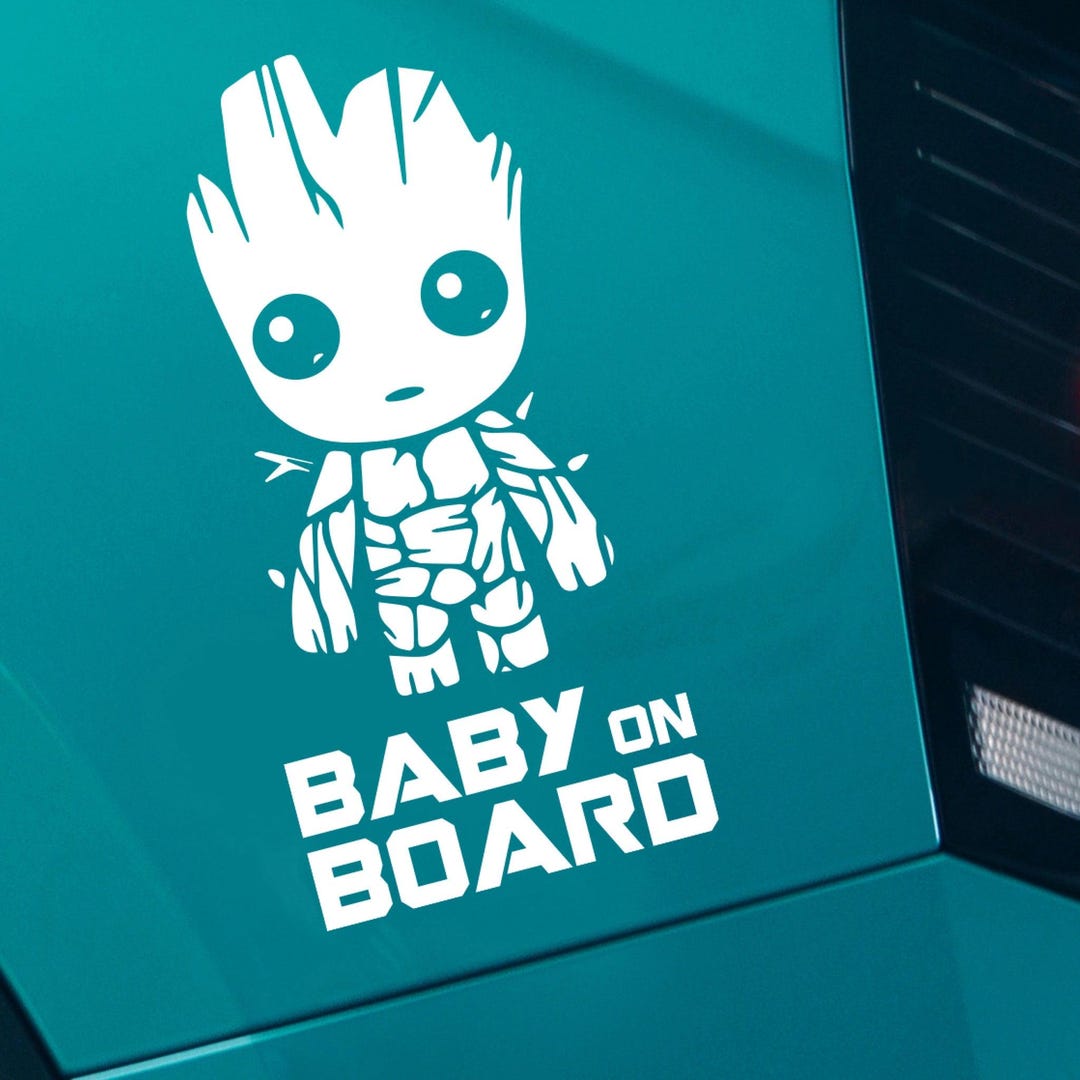 Baby Groot on Board - Vehicle Decal Sticker - Etsy