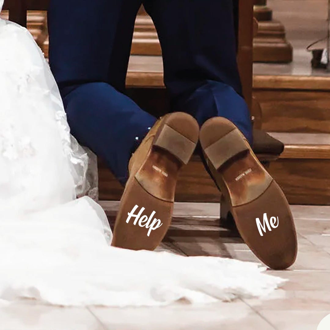 Funny "help Me" Wedding Shoe Decal – Groom’s Shoe Sticker for Wedding ...