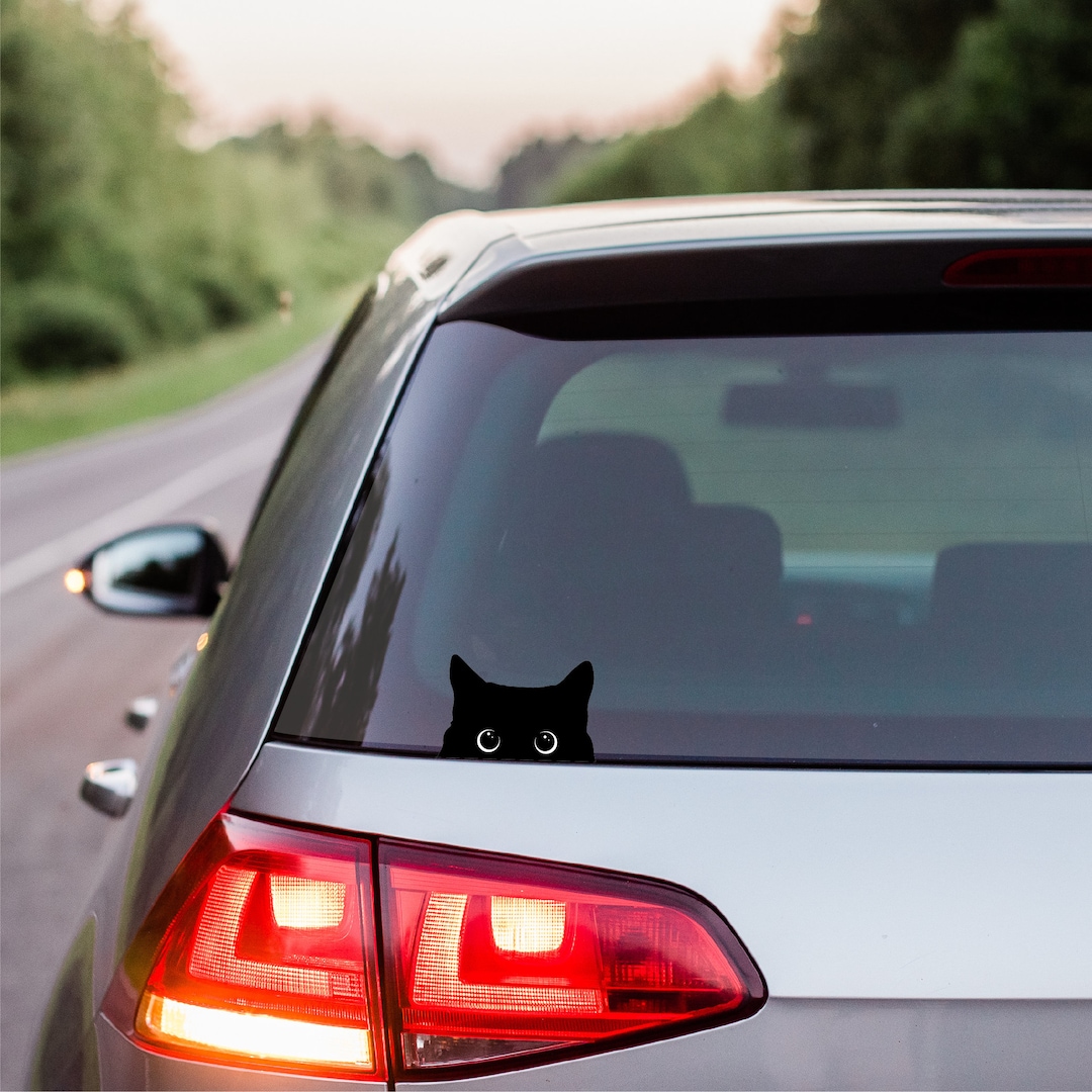 Peeking Black Cat - Vehicle Window Decal Sticker - Etsy