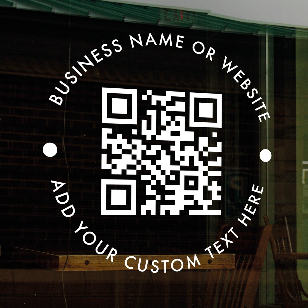 Custom QR Code Decal Sticker With Personalised Text - Etsy