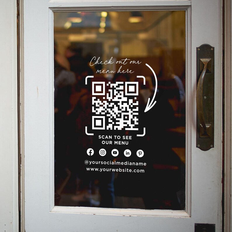 Custom QR Code Social Media Vinyl Decal – Personalised Sticker for ...
