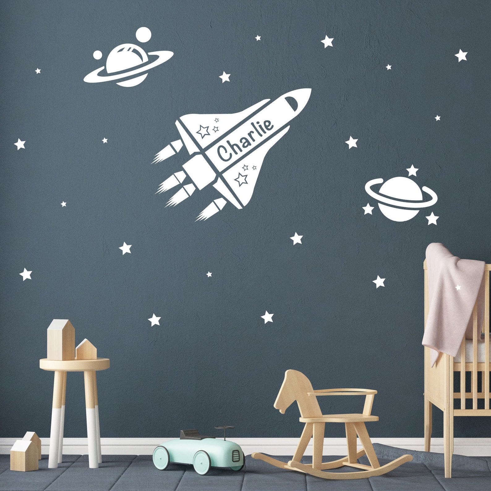 Spaceship Wall Decal Sticker for Kids Bedroom - Etsy