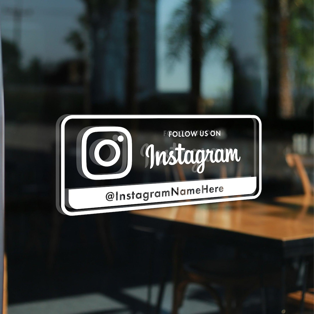 Custom Instagram Handle Window Decal – ‘follow Us on Instagram’ Vinyl ...