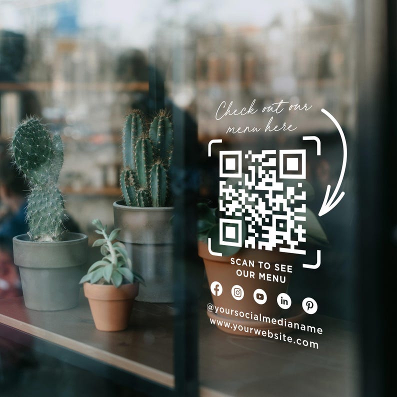 Custom QR Code Social Media Vinyl Decal – Personalised Sticker for ...