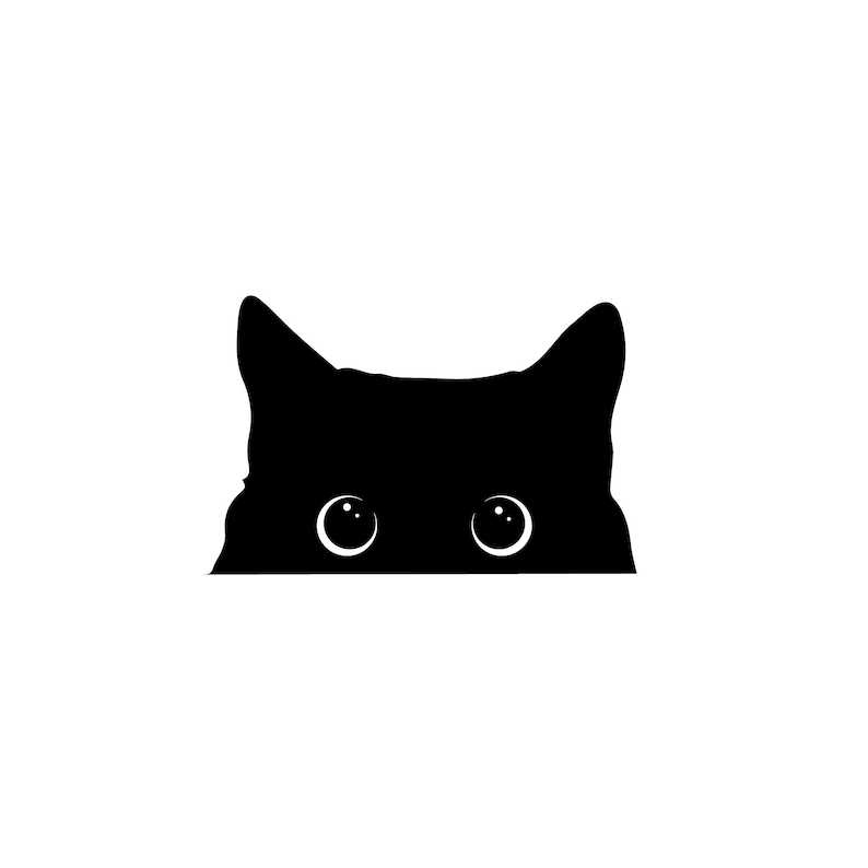 Peeking Black Cat - Vehicle Window Decal Sticker - Etsy
