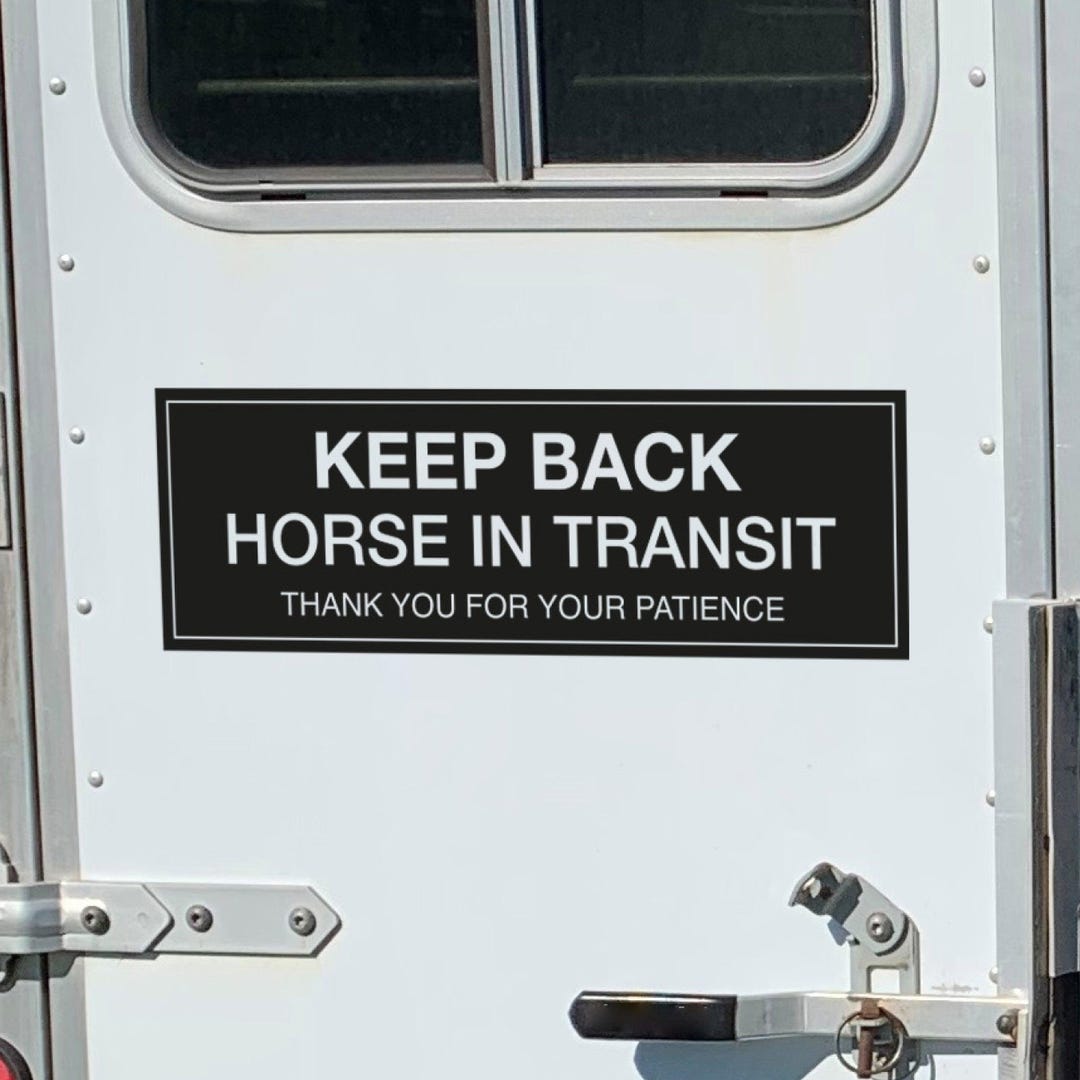 Horse in Transit Decal: Equestrian Trailer Safety Vinyl Sticker - Etsy
