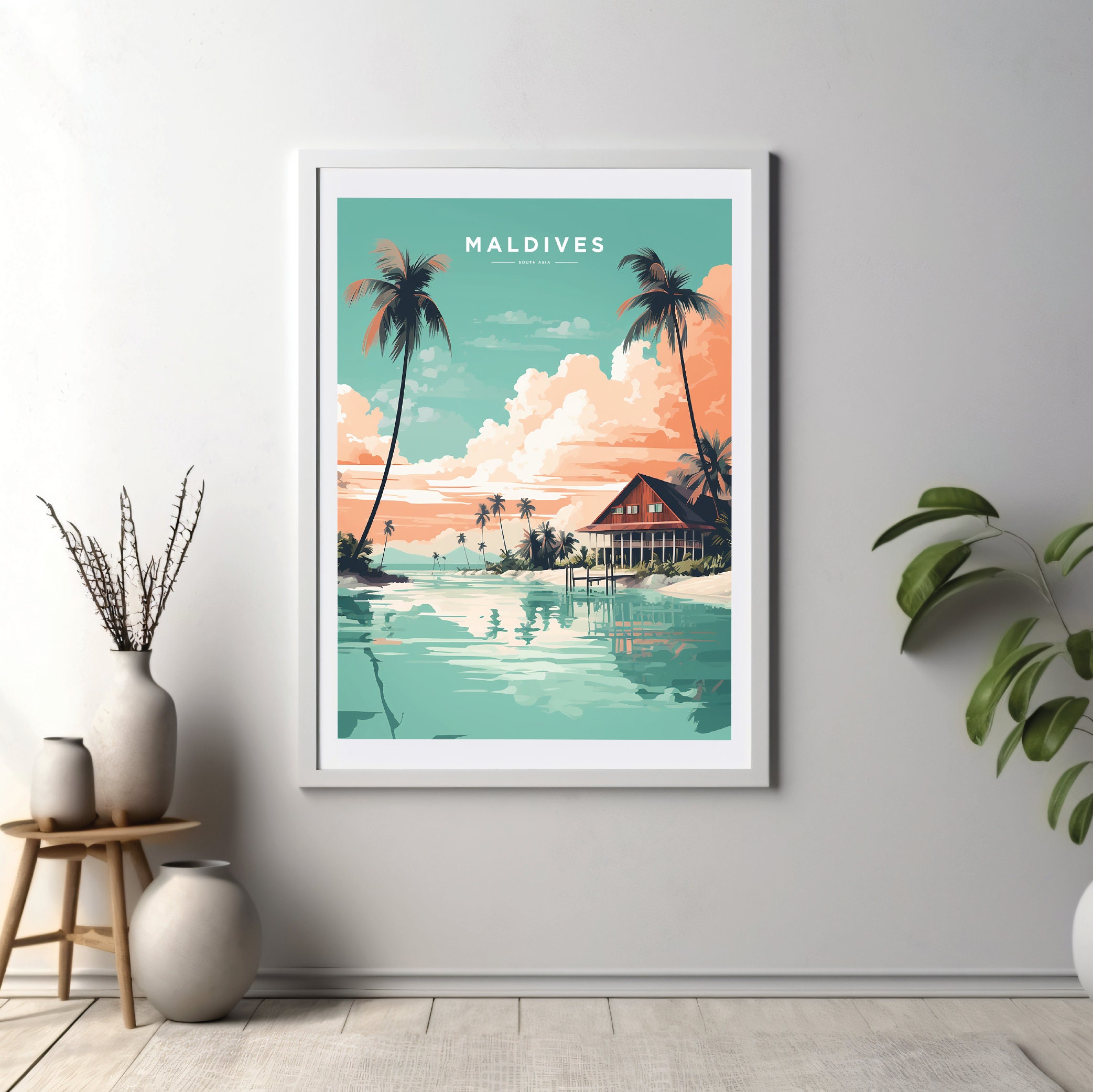 Maldives Print, Maldives Poster, Maldives Wall Art, Maldives Art ...