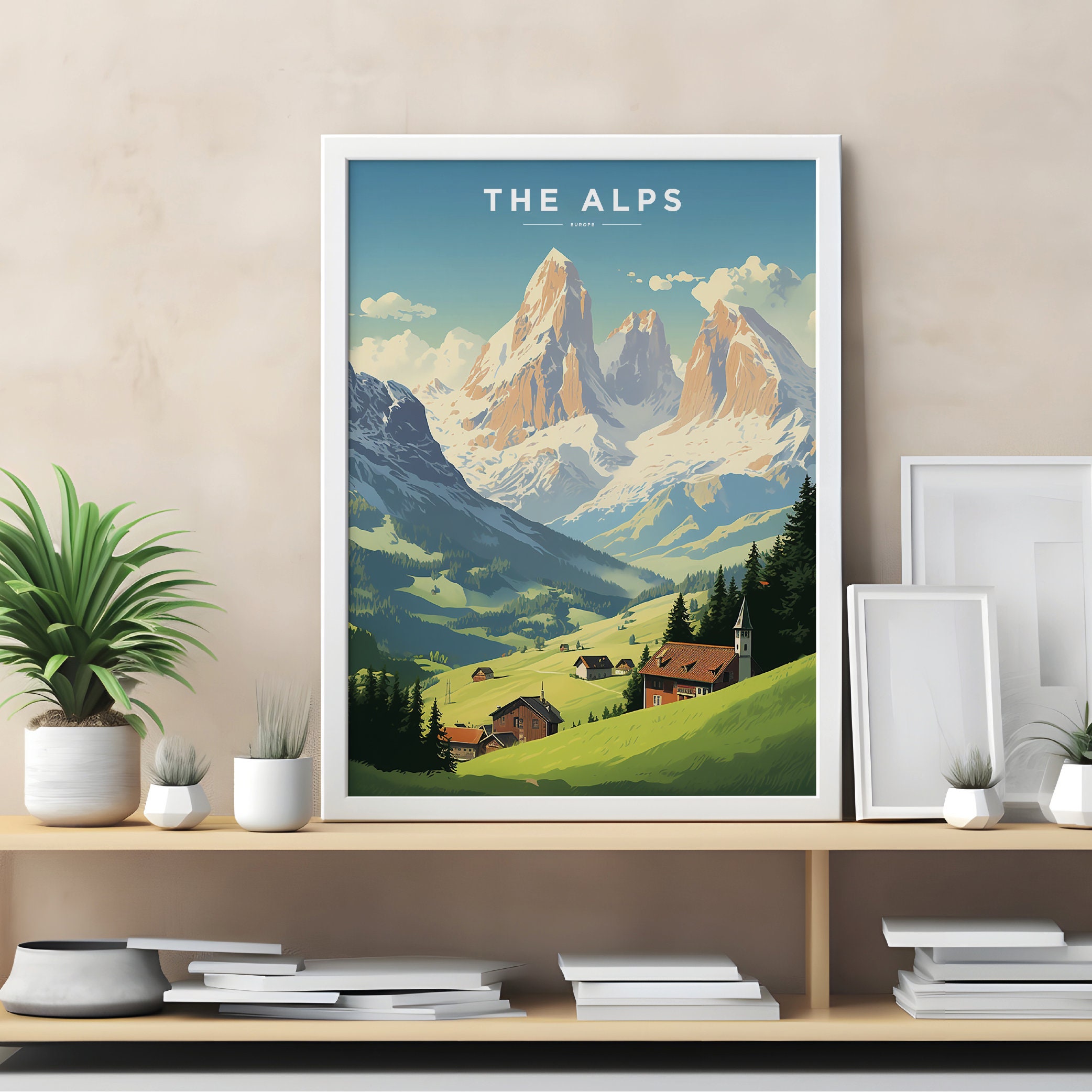 Alps Travel Poster, Travel Poster, Switzerland Travel Poster, Swiss ...