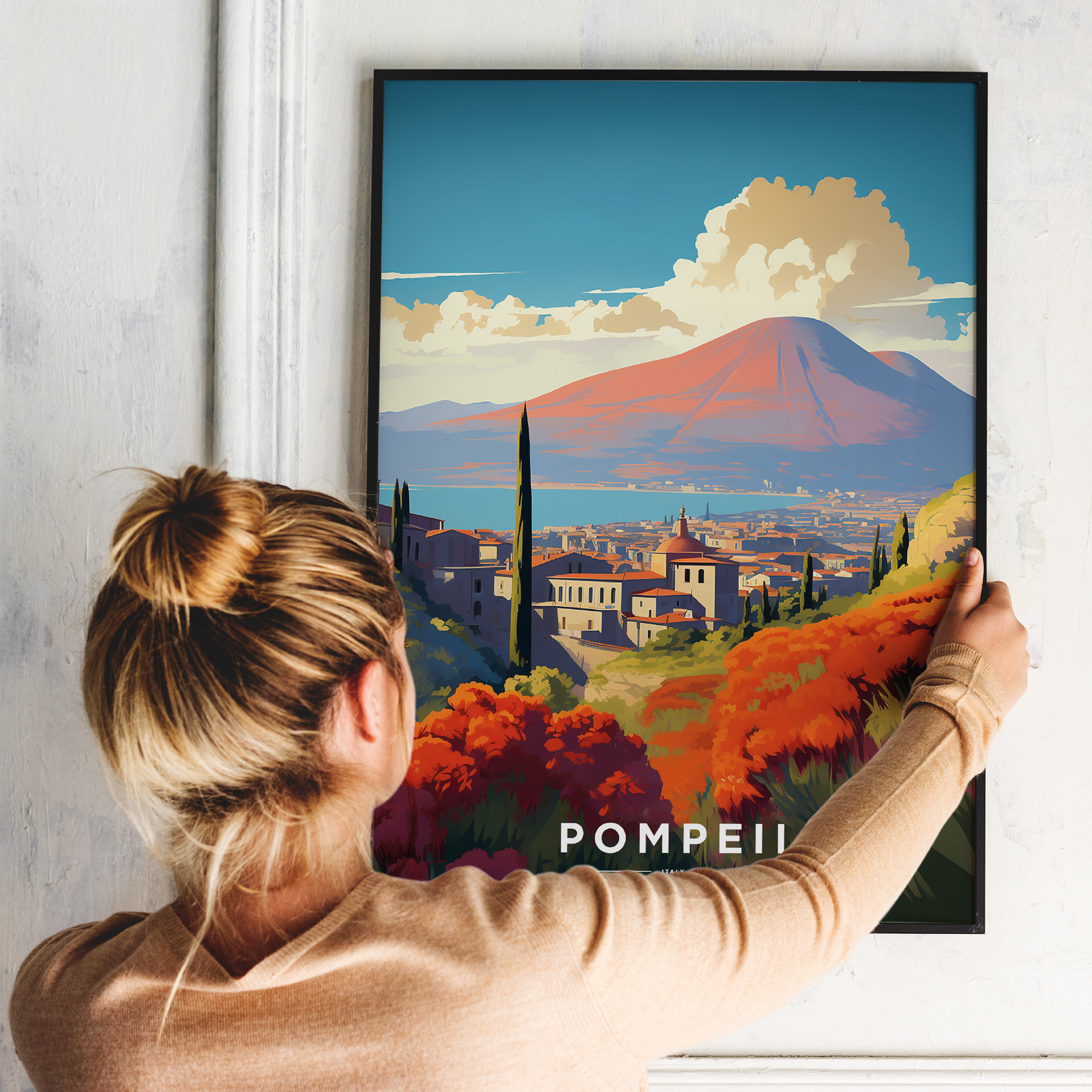Pompeii Travel Poster, Pompeii Poster, Pompeii Print, Travel Poster ...