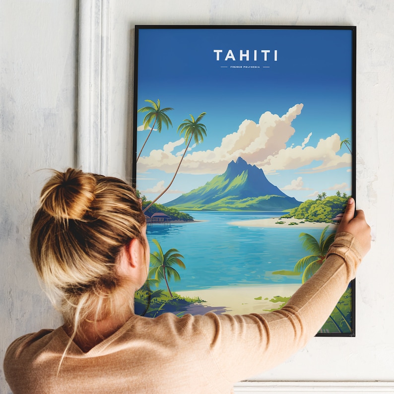 Tahiti Travel Poster, Tahiti Poster, Travel Poster, French Polynesia ...