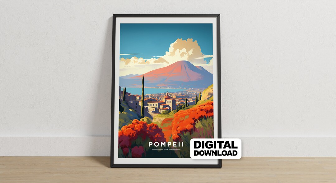 Pompeii Travel Poster, Pompeii Poster, Pompeii Print, Travel Poster ...