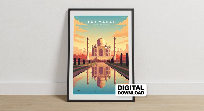 Taj Mahal Print, Taj Mahal Poster, Taj Mahal, Taj Mahal Wall Art, India ...