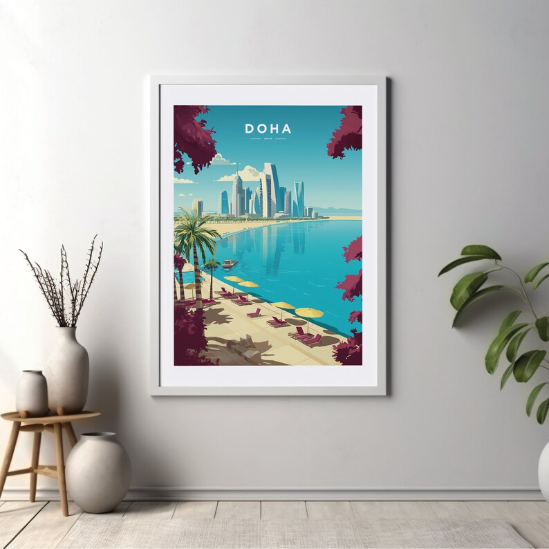 Qatar Travel Poster, Qatar Poster, Doha Poster, Qatar Wall Art, Qatar ...