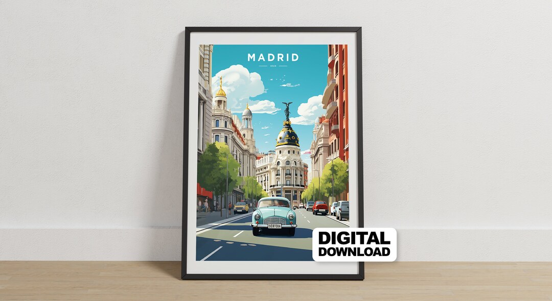 Madrid Travel Poster, Madrid Poster, Madrid Print, Madrid Wall Art ...