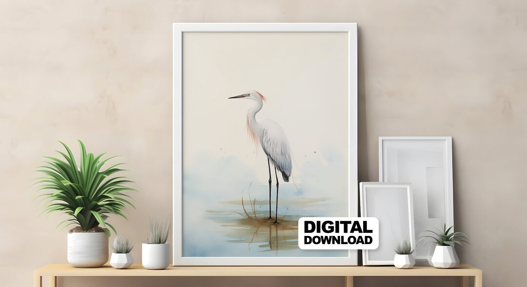 Egret Watercolor, Egret Painting, Egret, Bird Art, Bird Watercolor ...
