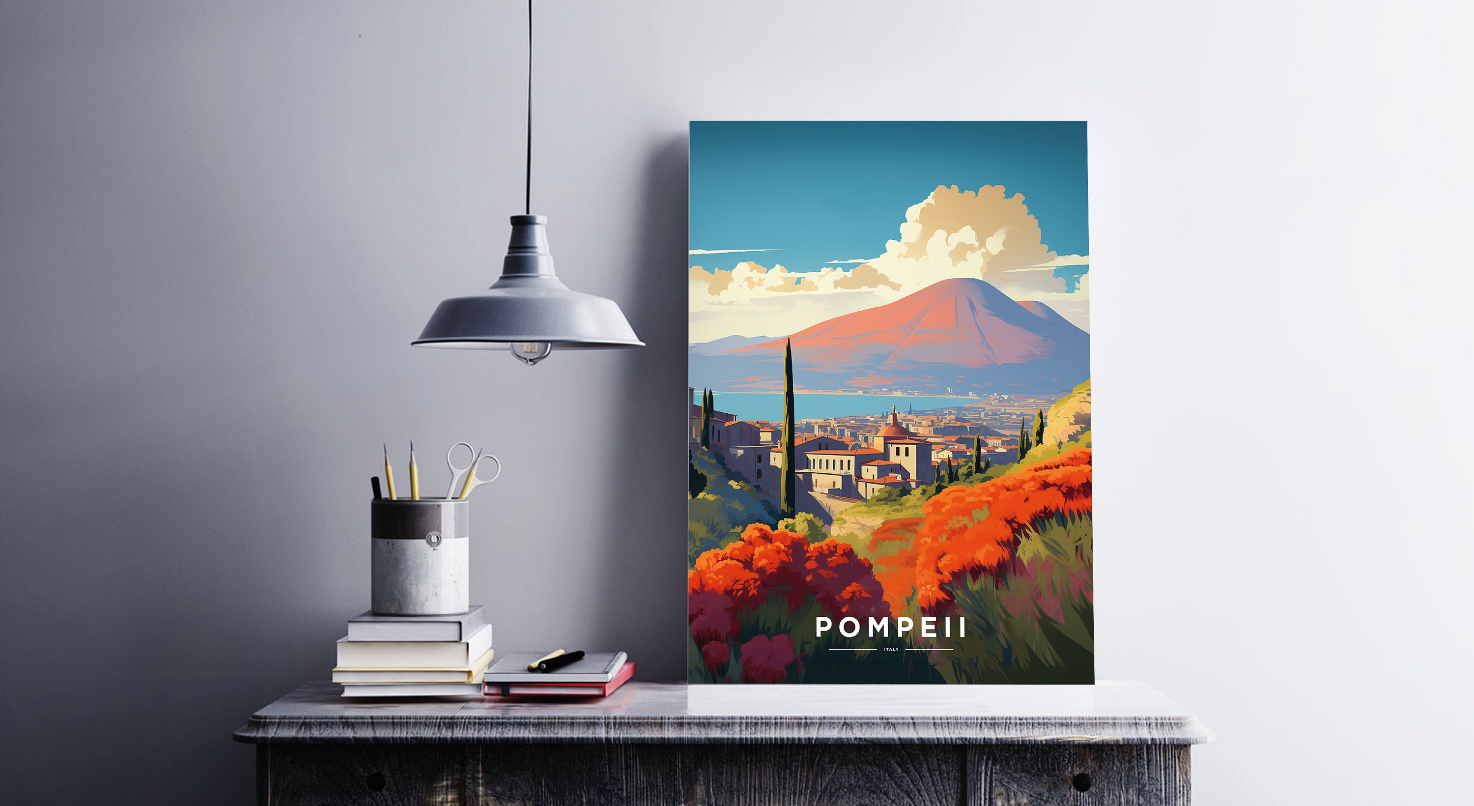 Pompeii Travel Poster, Pompeii Poster, Pompeii Print, Travel Poster ...