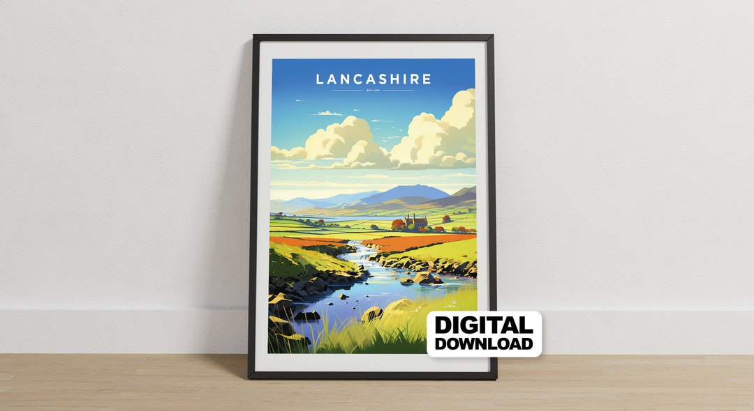 Lancashire Travel Poster Travel Poster Lancashire - Etsy