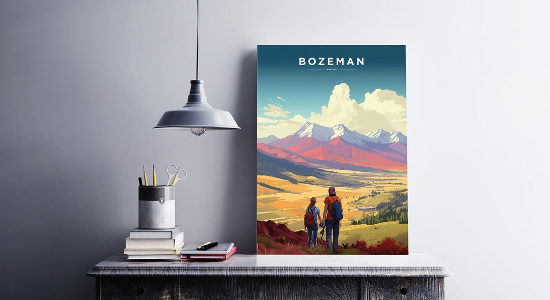 Bozeman Travel Poster, Bozeman Poster, Bozeman Print, Bozeman, Bozeman ...