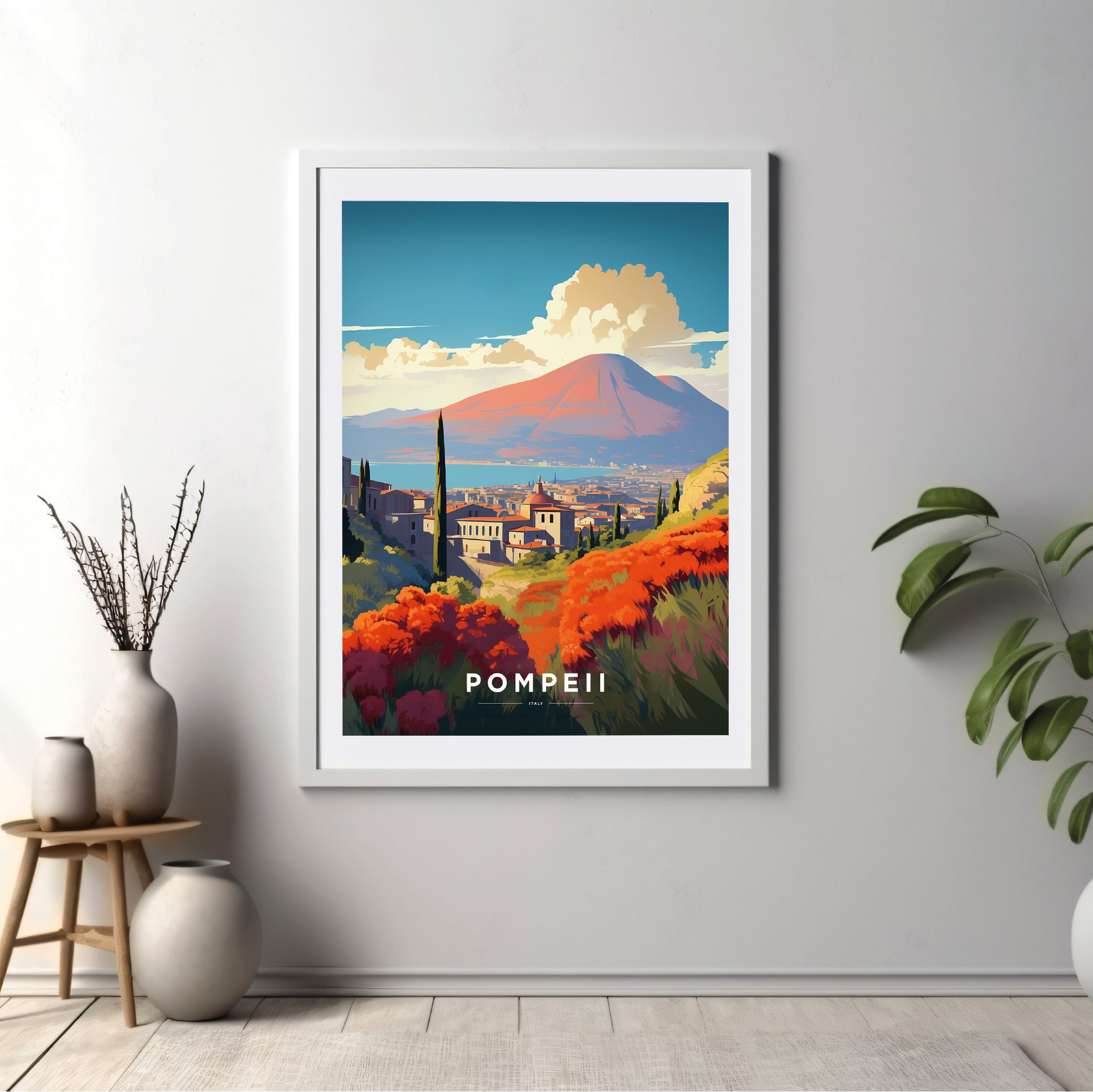 Pompeii Travel Poster, Pompeii Poster, Pompeii Print, Travel Poster ...