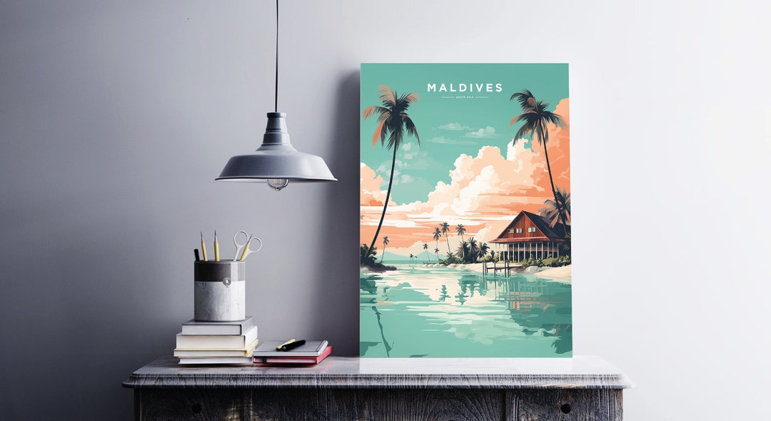 Maldives Print, Maldives Poster, Maldives Wall Art, Maldives Art ...