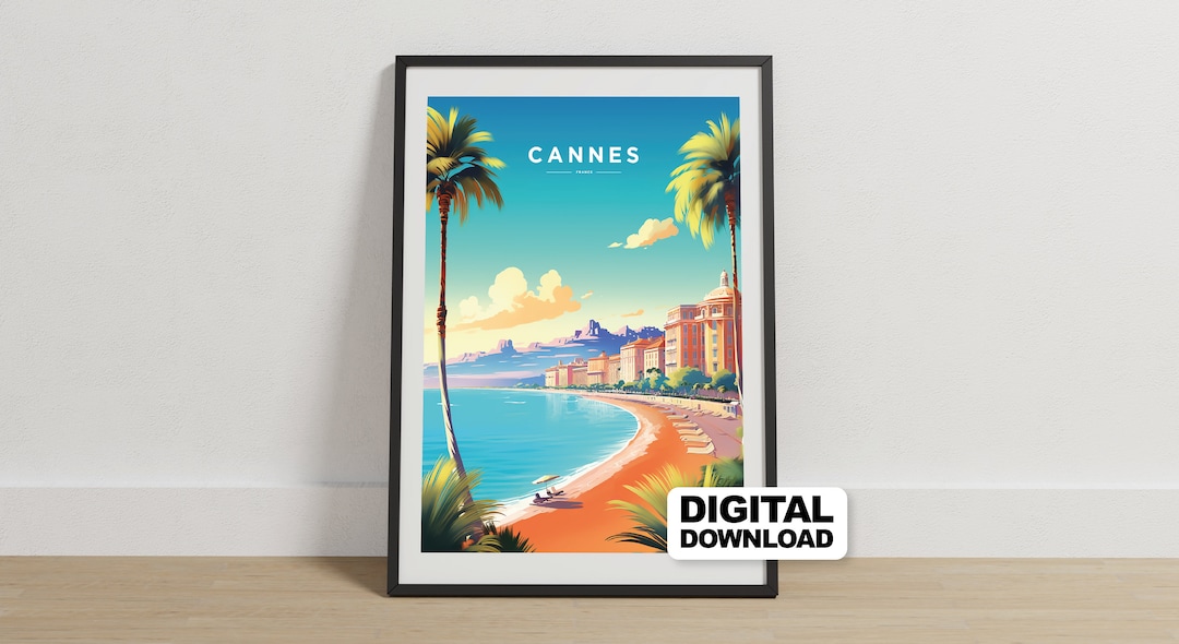 Cannes Travel Poster, Cannes Poster, Cannes Print, Travel Poster ...