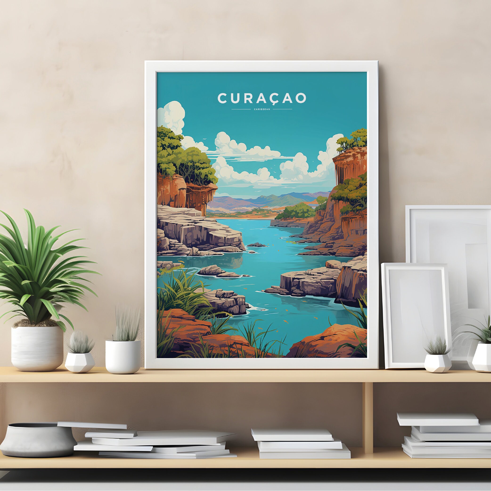 Curacao Travel Poster, Curacao Poster, Curacao Print, Curacao, Travel ...
