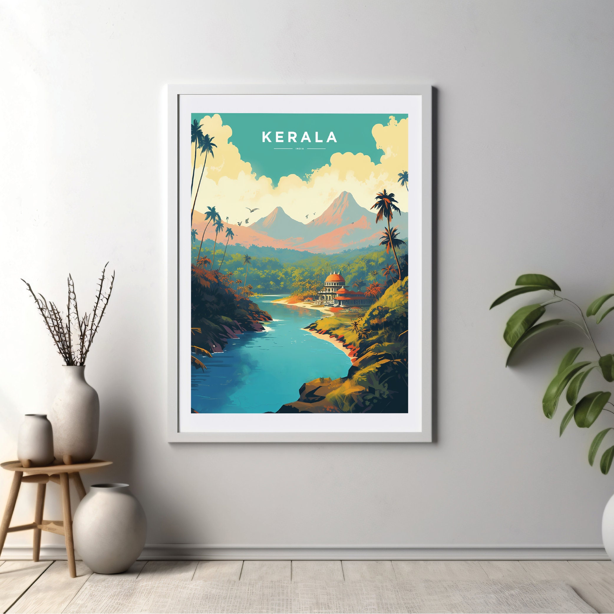 Kerala Travel Poster Kerala Poster Kerala Print Kerala Wall - Etsy