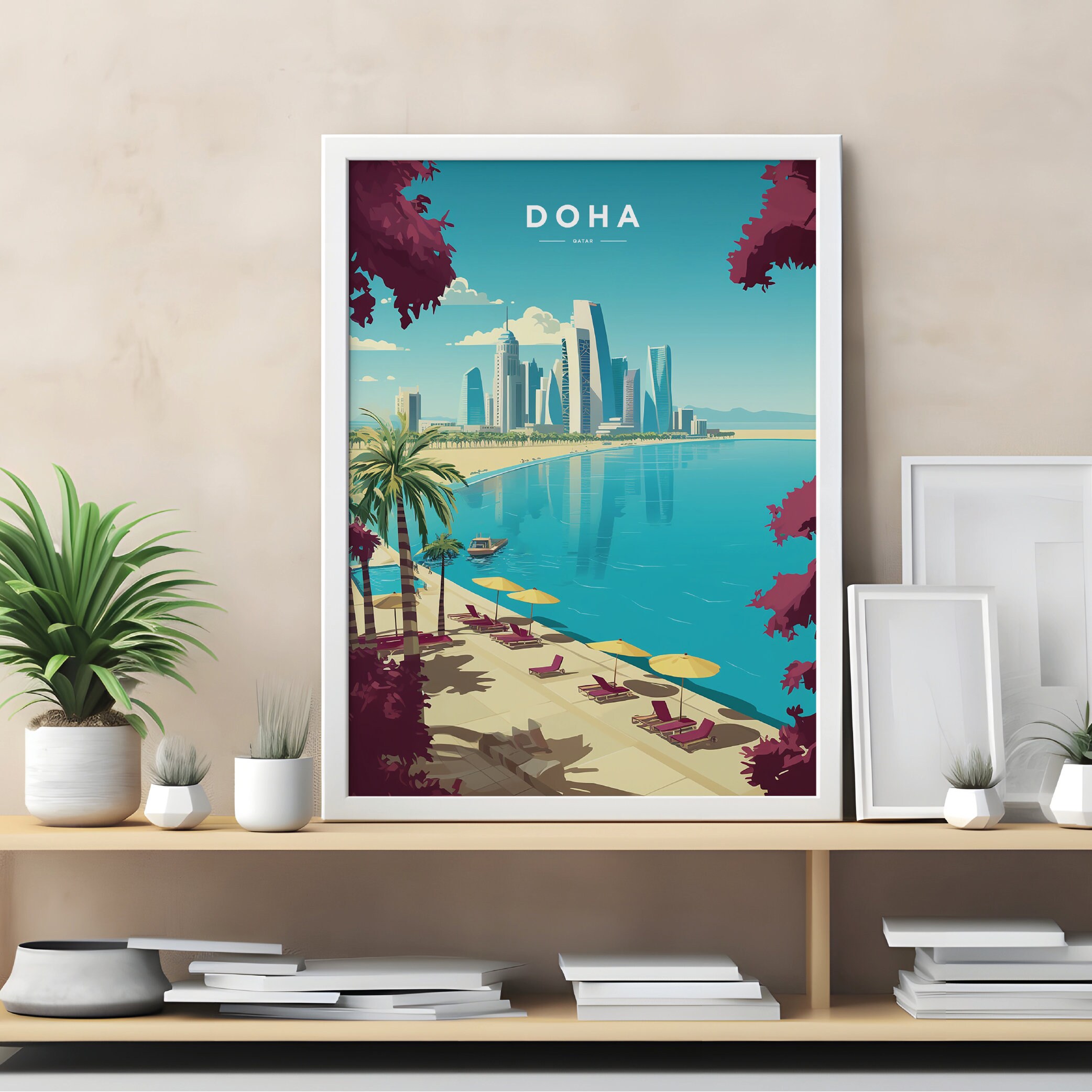 Qatar Travel Poster, Qatar Poster, Doha Poster, Qatar Wall Art, Qatar ...