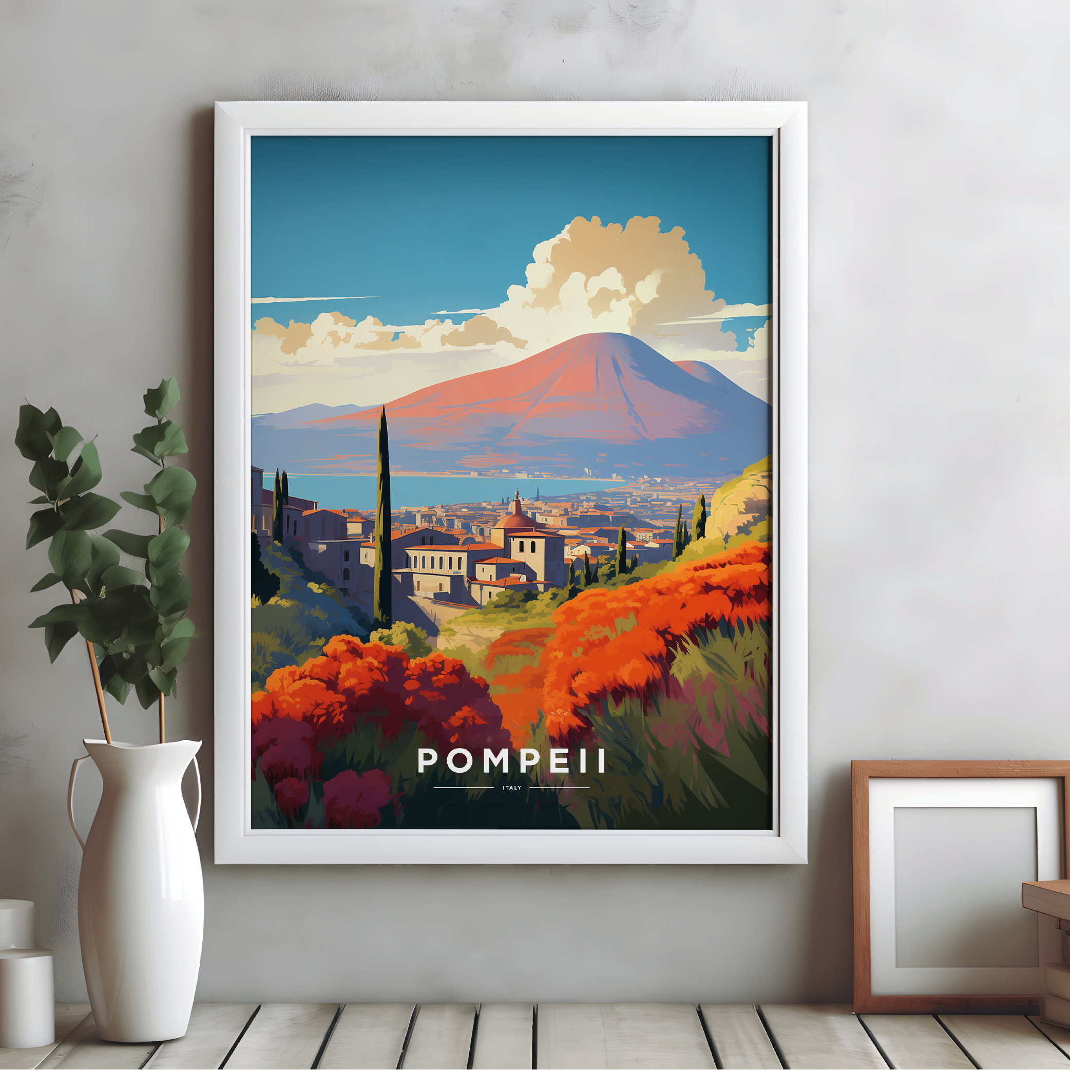 Pompeii Travel Poster, Pompeii Poster, Pompeii Print, Travel Poster ...