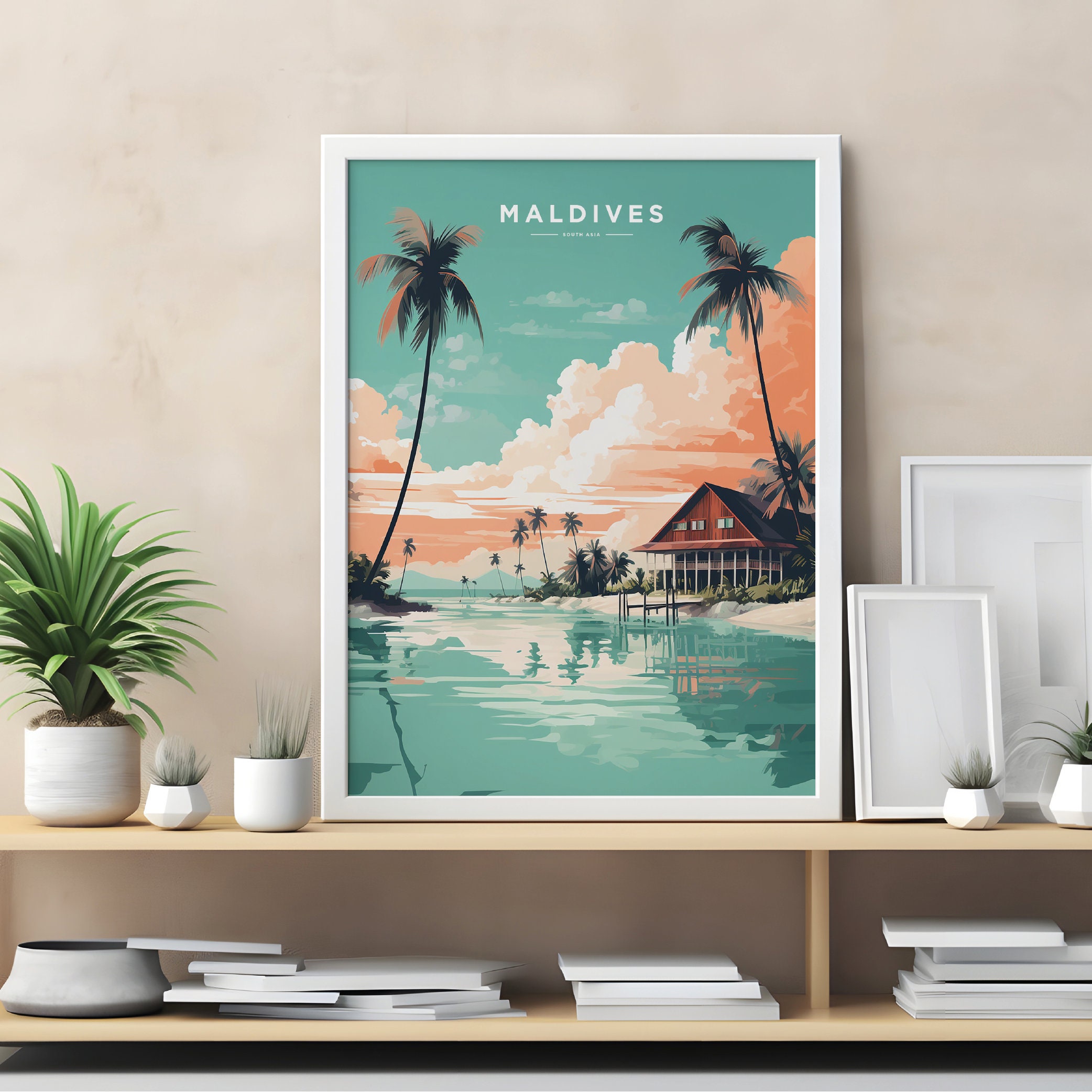 Maldives Print, Maldives Poster, Maldives Wall Art, Maldives Art ...
