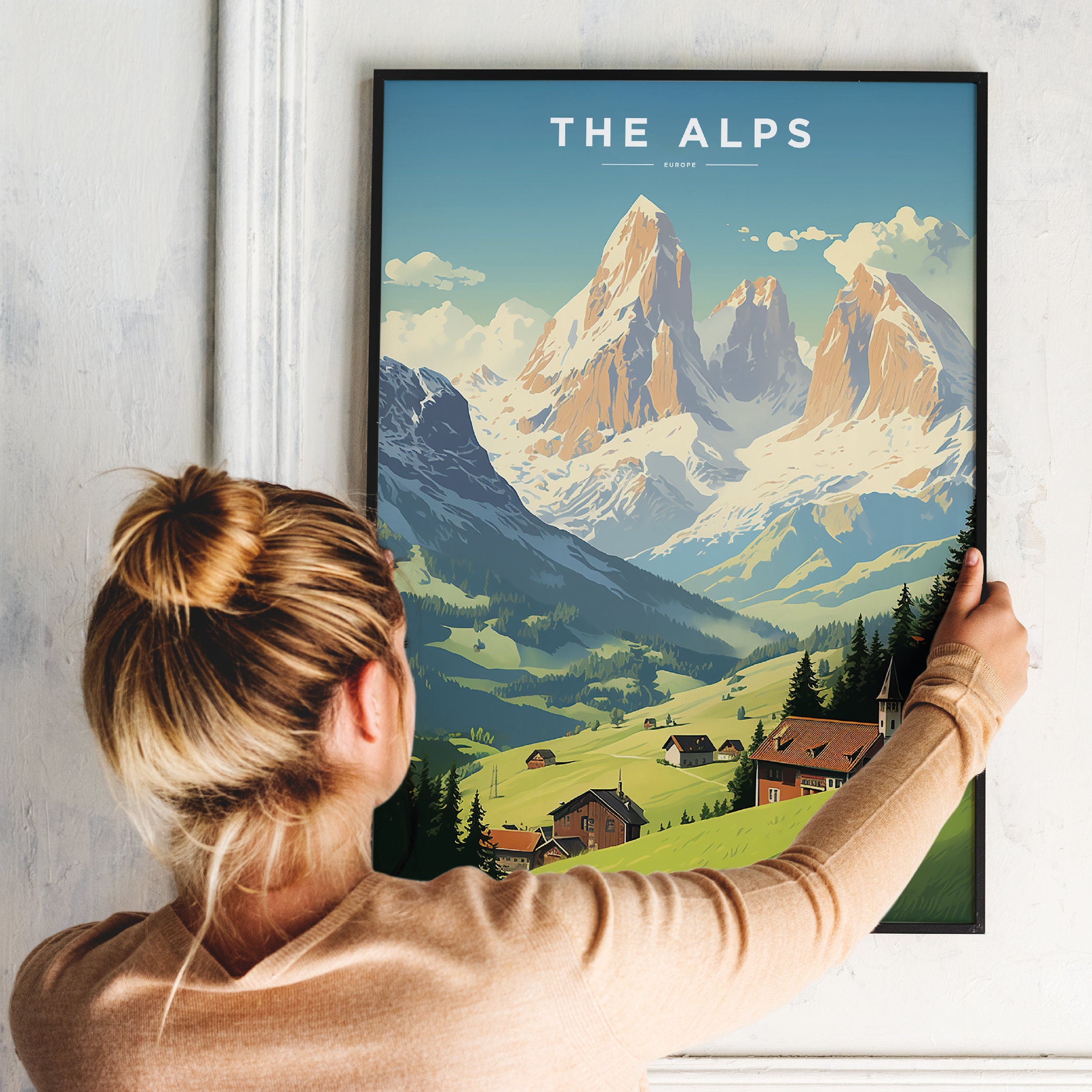 Alps Travel Poster, Travel Poster, Switzerland Travel Poster, Swiss ...
