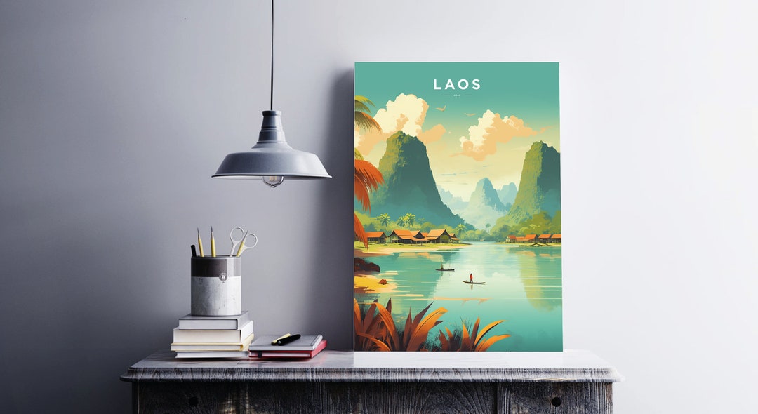 Laos Travel Poster, Laos Poster, Laos Print, Laos, Travel Poster, Laos ...